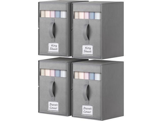 Click here for 4 Pack Large Bed Sheet Organizers and Storage  (Ki... prices