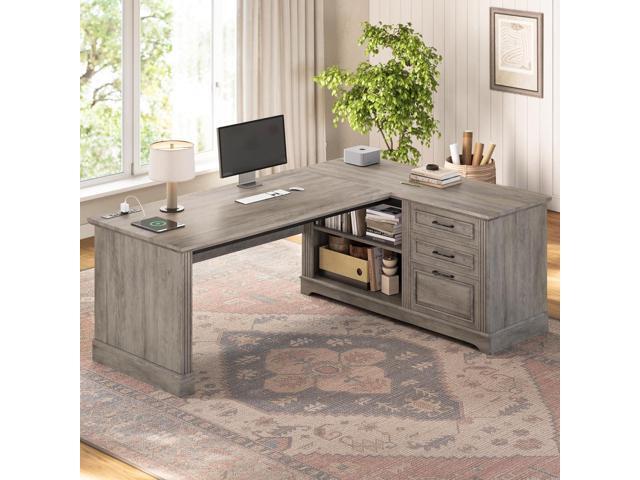 Click here for SEDETA Executive Desk  61 Farmhouse L Shaped Desk... prices