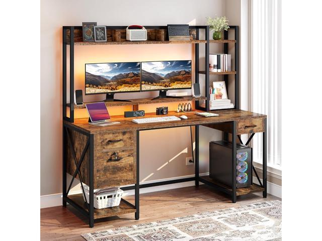 Click here for DWVO Computer Desk with Drawers & Hutch  59.1 Offi... prices