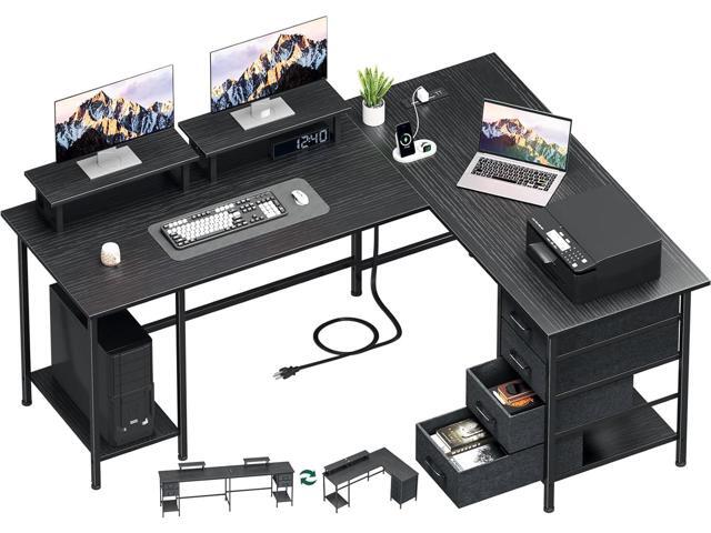 Click here for 59 inch L Shaped Computer Desk with Power Outlets... prices