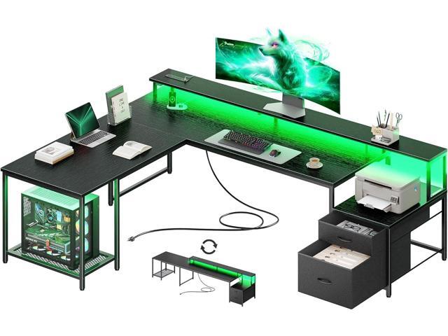Click here for PRAISUN 66 Inch L Shaped Computer Desk with Power... prices