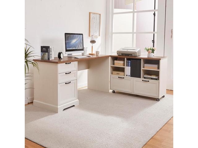 Click here for 60L-Shaped Executive Desk with 40Adjustable File C... prices