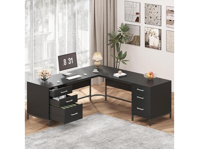 Click here for TVU 59 L Shaped Desk with 6 Drawers  Large Home Of... prices
