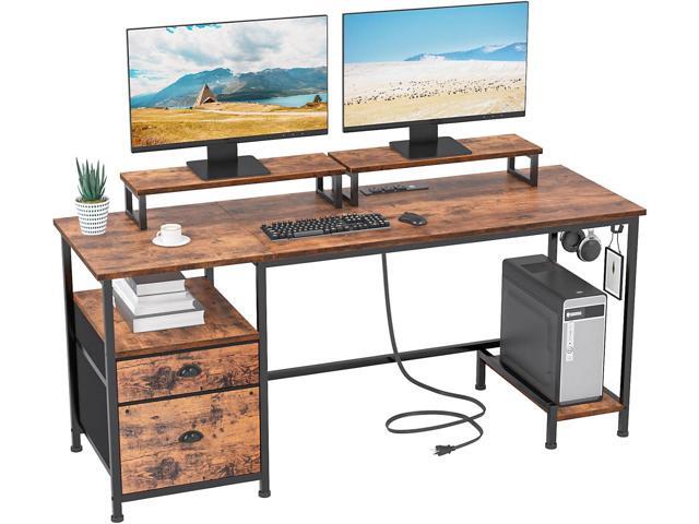 Click here for Furologee 55 Computer Desk with File Cabinet and P... prices