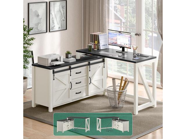 Click here for Executive L Shaped Office Desk with Drawers  Farmh... prices