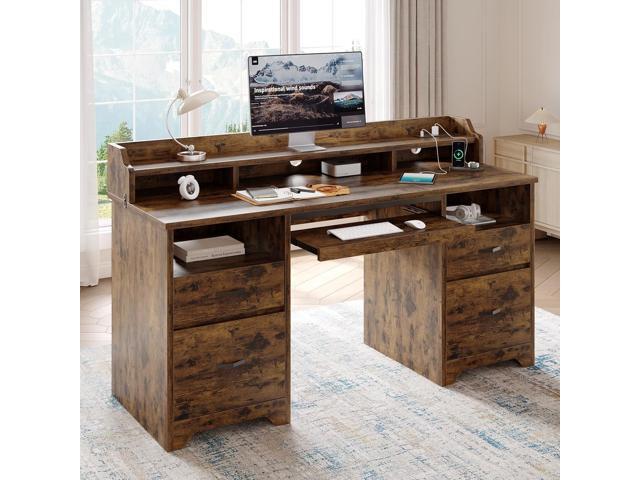 Click here for Bestier Farmhouse 59 Executive Desk with Drawers... prices