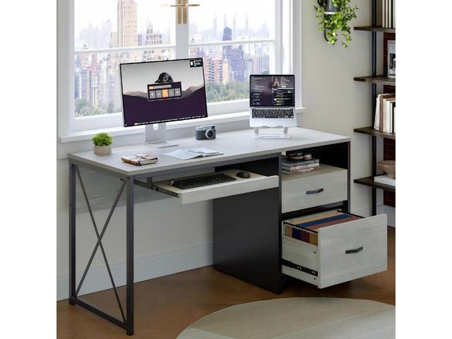 Click here for Bestier Office Desk with Drawers  55 inch Industri... prices