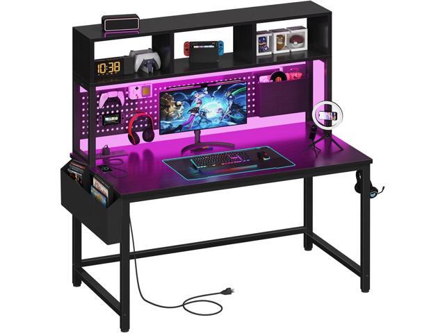 Click here for Black Gaming Desk with Hutch and Pegboard - 47 Inc... prices