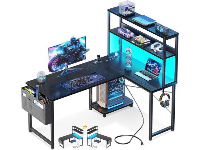 Click here for Casaottima Gaming Desk with Power Outlets & LED Li... prices