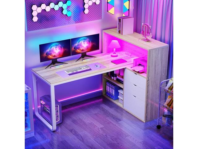 Click here for DWVO L Shaped Desk with Drawers  55 Corner Compute... prices