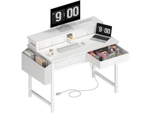 Click here for Lufeiya Small White Desk with Fabric Drawers for B... prices