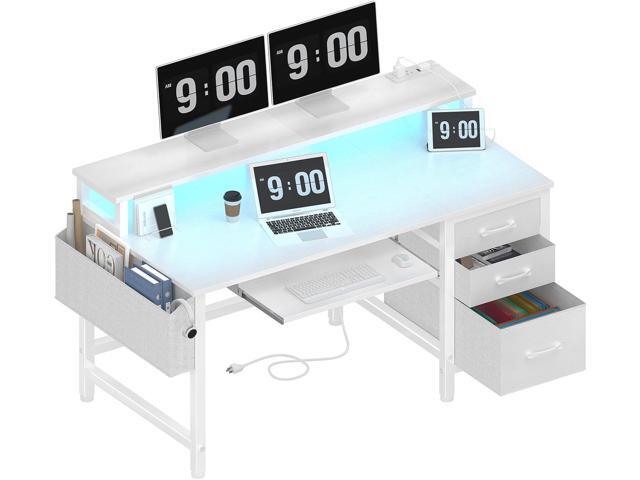 Click here for Lufeiya Gaming Desk with LED Lights and Power Outl... prices