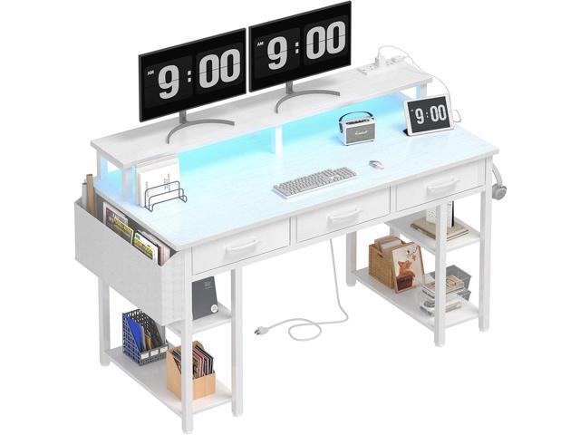 Click here for Lufeiya White Computer Desk with Fabric Drawers  4... prices