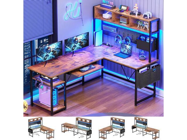 Click here for SEDETA L Shaped Gaming Desk with Hutch  57.5 Rever... prices