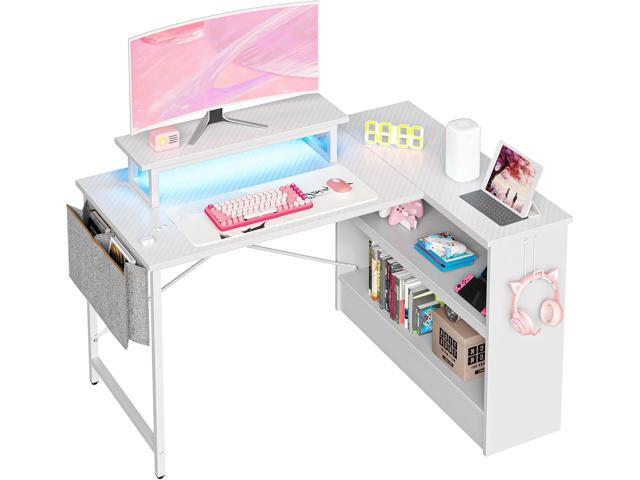 Click here for Bestier L Shaped Gaming Desk with LED Lights  42 I... prices