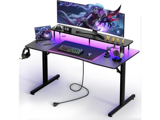 Click here for GTRACING Gaming Desk with LED Lights  55 Inch Larg... prices