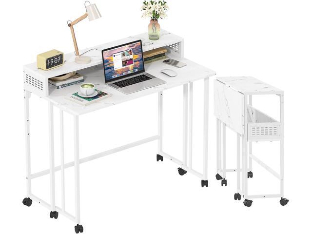 Click here for Gezen Folding Desk with Storage Shelf  Mobile Couc... prices