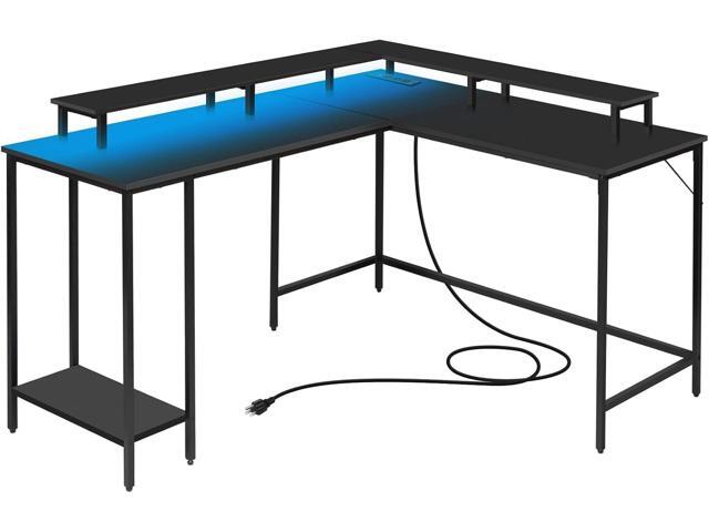 Click here for Panana L Shaped Computer Desk with LED Lights and... prices