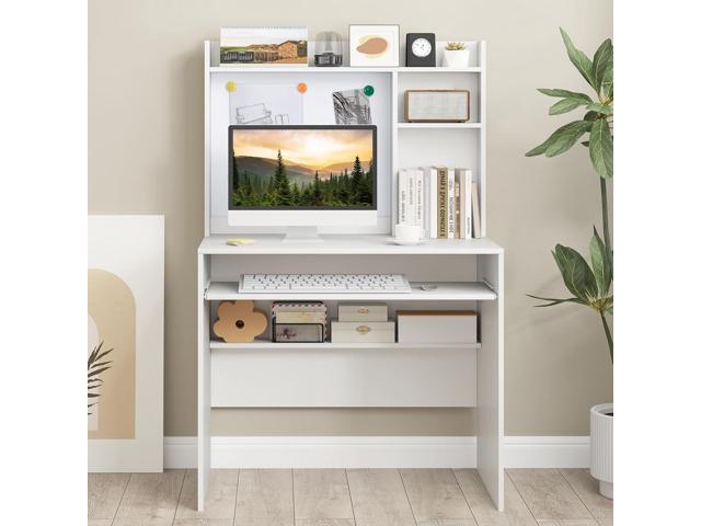 Click here for Tangkula Computer Desk with Hutch  Space Saving La... prices