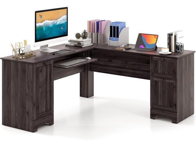 Click here for Tangkula L-Shaped Office Desk with Storage Drawers... prices