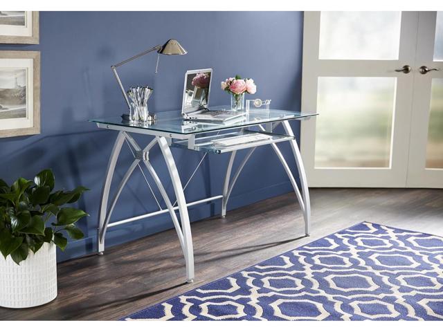 Click here for Realspace Vista 48W Glass Computer Desk  Silver prices