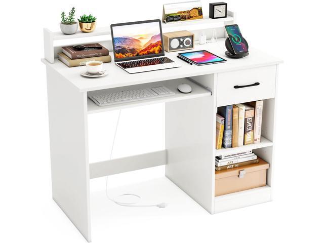 Click here for Tangkula White Desk with Drawer & Keyboard Tray  H... prices