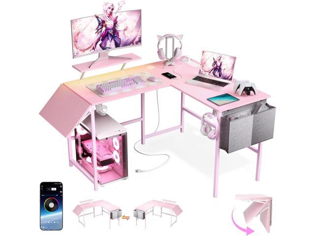 Click here for L Shaped Gaming Desk with Desk Extender  Smart Cor... prices