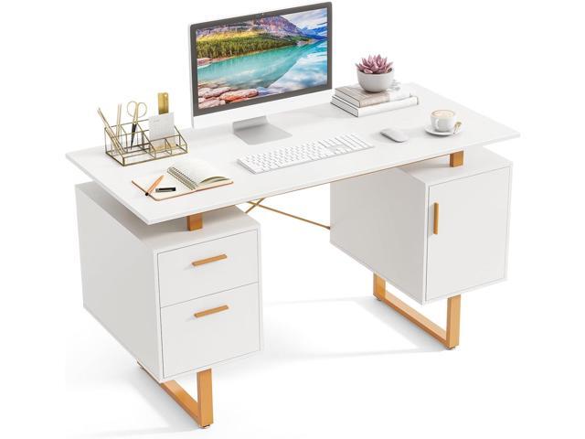 Click here for Tangkula White Desk with Storage Drawers & Cabinet... prices