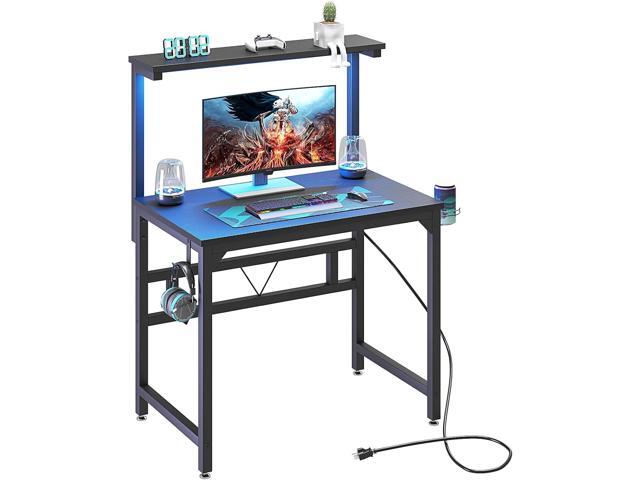 Click here for TREETALK Gaming Desk with Power Outlets & LED Stri... prices