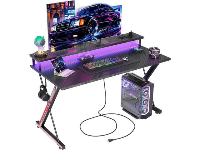 Click here for TIQLAB Gaming Desk with Power Outlets & LED 40 Inc... prices