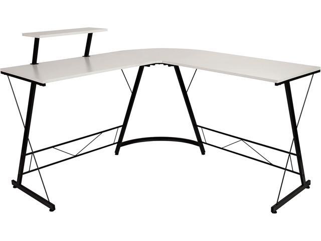 Click here for Flash Furniture Ginny Corner Desk - White/Black Sp... prices
