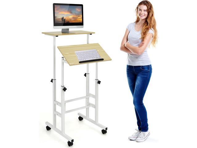 Click here for COSTWAY Mobile Standing Desk  Height Adjustable Ro... prices