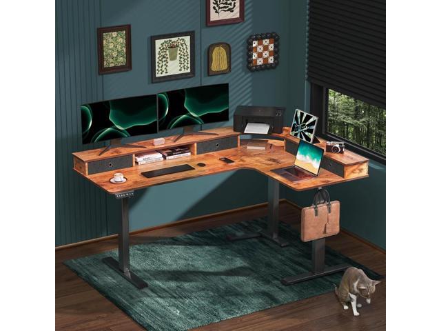 Click here for L-Shaped Electric Height Adjustable Desk  67-inch... prices
