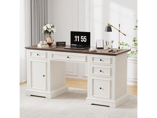 Click here for Vipbear 60 Farmhouse Executive Desk with Drawers a... prices