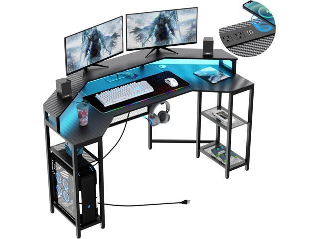 Click here for 63 Computer Desk with Power Outlet & LED Light  Wi... prices