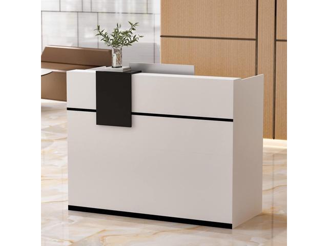 Click here for Homsee Modern Reception Desk Counter with Hutch  A... prices
