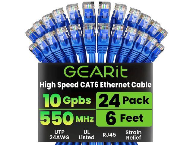 Click here for GearIT Cat 6 Ethernet Cable Pack - 24-Pack 6 ft Ca... prices
