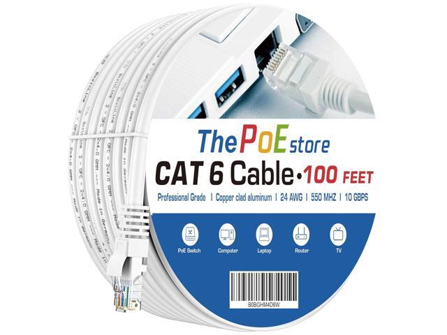 Click here for Cat 6 Ethernet Cable 100 ft  24AWG 4-Pair Copper W... prices