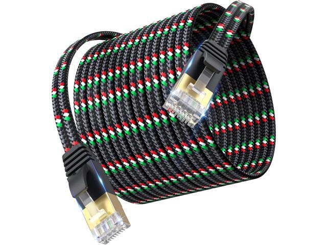 Click here for SNANSHI Cat 7 Ethernet Cable 100 ft - Flat Nylon B... prices