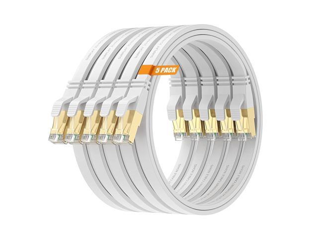 Click here for Cat8 3FT-5Pack Ethernet Cable White-40Gbps Interne... prices