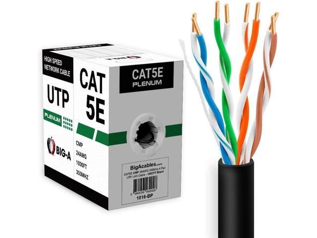 Click here for Big-A - 1000ft Cat5e Plenum Ethernet Cable  Black... prices