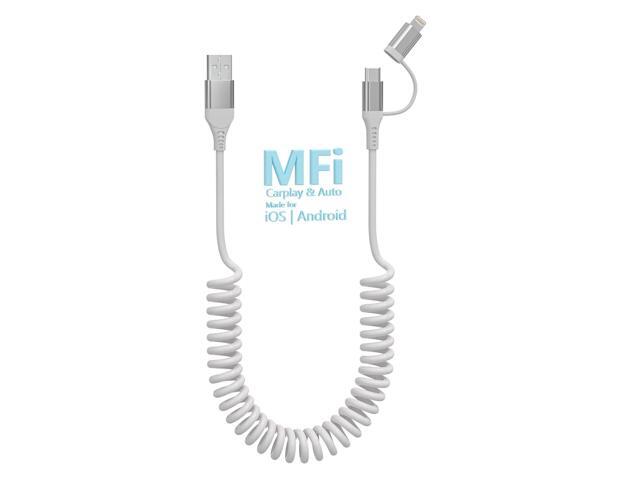 Click here for USB to USB-C and Lightning Cable Coiled 2 in 1 [MF... prices