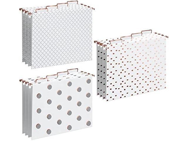 Click here for Y YOMA 12 Pack Rose Gold Hanging File Folders Lett... prices