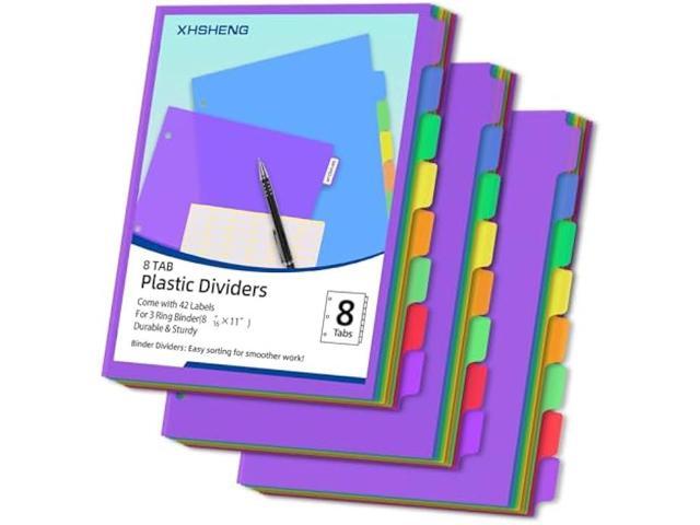 Click here for 24PCS/3 Set 3-Ring Binder Dividers with Tabs 8 Tab... prices