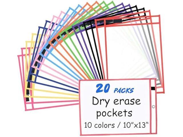 Click here for 20 Pcs Reusable Dry Erase Pockets Sleeves  13.6 X... prices