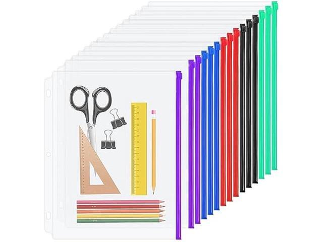 Click here for YoeeJob 3 Holes Clear PVC Zipper Binder Pocket Ins... prices