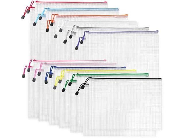 Click here for D-KINGCHY 24Pcs Zipper File Bags  Plastic Mesh Pou... prices