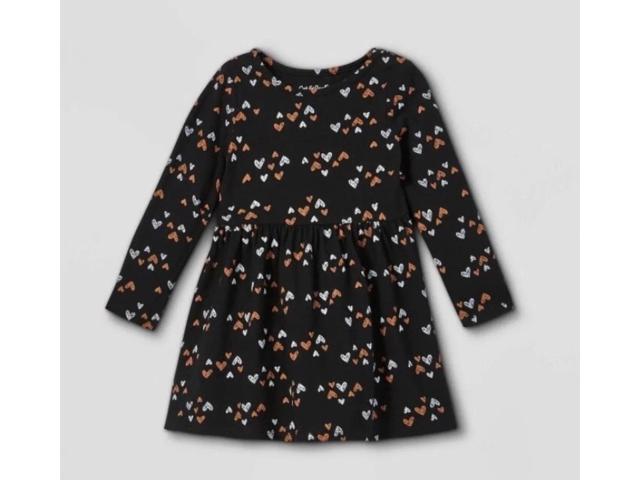 Click here for Cat & Jack Black Heart Girl Dress  4T prices