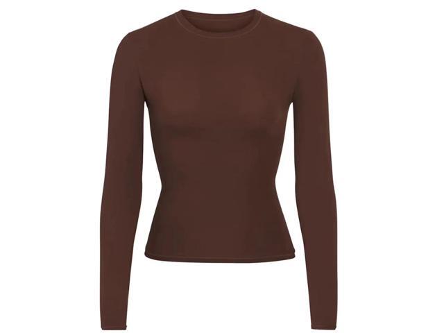 Click here for Skims Fits Everybody Long Sleeve T-Shirt  Cocoa  L... prices