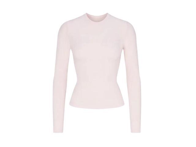 Click here for Skims Cotton Jersey Long Sleeve T-Shirt  Barely Pi... prices